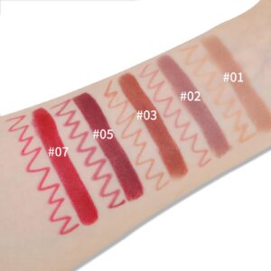 Boobeen Double-ended Lipstick Lip Liner Makeup Velvet Lipgloss Lipstick, Creamy Lip Pencil for Women Matte Long-lasting Matte Satin Finish, Nourishing and Non-fading