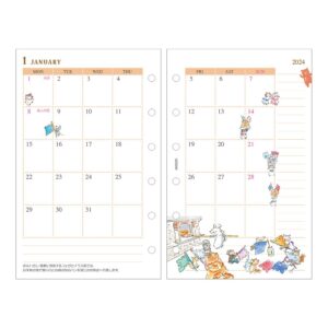 Midori 27090006 Notebook, Refill, 2024 B7, Weekly Carnival Pattern (Begins January 2024)