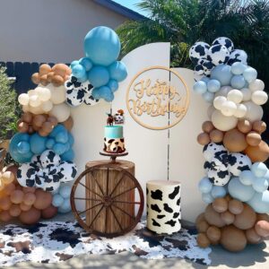 158 pcs blue cow balloons arch garland kit cow party decorations for baby shower birthday farm western cowboy theme party supplies decorations