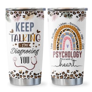 qatdey psychology gifts, mental health gifts for school psychologist, psychiatrist, therapist, therapy, best gifts for psychology teacher, psychology graduation gifts tumbler 20oz 1pc