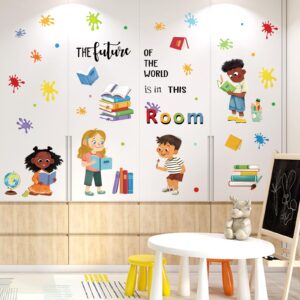 decalmile Colorful Inspirational Quotes Wall Decals Books Reading Wall Stickers Kids Room Classroom Playroom Wall Decor