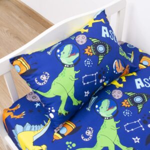 UOMNY Toddler Bedding - Kids Pillowcase for Children Bedding - Fitted Crib Sheet Standard Size Nursery Bedding Sheet(Blue Dinosaur)