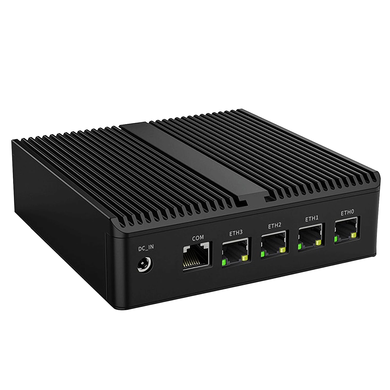 KingnovyPC Firewall Micro Appliance, 4 Port i226 2.5GbE LAN Fanless Mini PC N100, 1* DDR5, HDMI, DP, RJ45 COM, 4*USB Gigabit Ethernet AES-NI VPN Router Openwrt Barebone