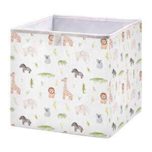 kigai safari animals rectangular storage bins - 16x11x7 in large foldable storage basket fabric storage baskes organizer for toys, books, shelves, closet, home decor