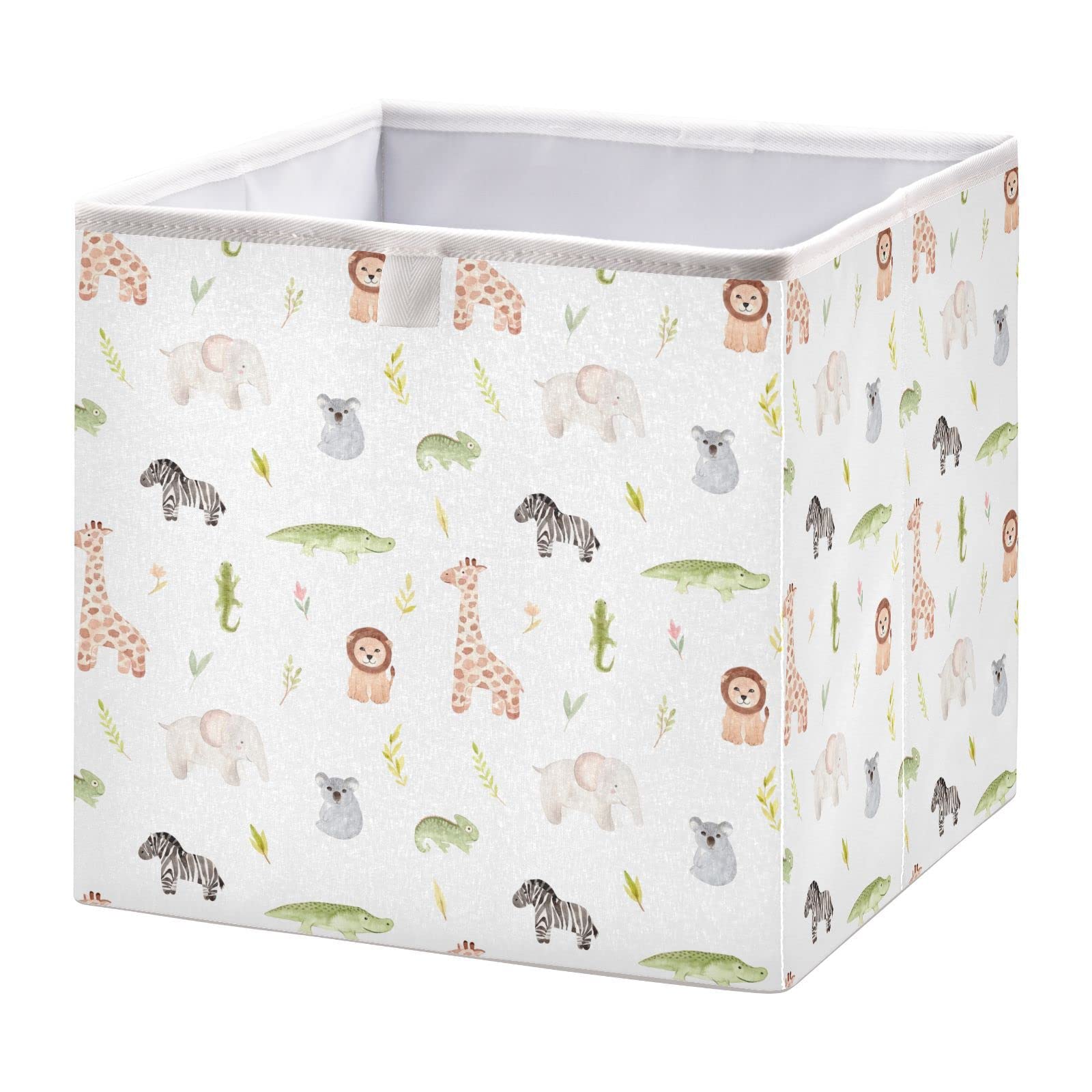 Kigai Safari Animals Rectangular Storage Bins - 16x11x7 In Large Foldable Storage Basket Fabric Storage Baskes Organizer for Toys, Books, Shelves, Closet, Home Decor