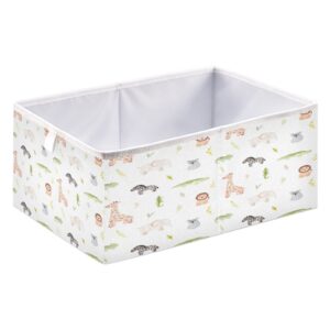 Kigai Safari Animals Rectangular Storage Bins - 16x11x7 In Large Foldable Storage Basket Fabric Storage Baskes Organizer for Toys, Books, Shelves, Closet, Home Decor