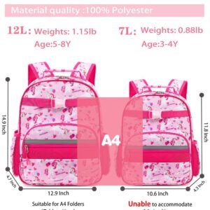 LYNXCHER Toddler Girl Backpack Preschool Kindergarten Kids Backpack Bookbag Elementary School Girls Gifts Small Toddler Backpcak 5 6 Stocking Stuffers for Kids Girls (Pink Unicorn,12L for 5-8 Years)