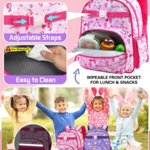 LYNXCHER Toddler Girl Backpack Preschool Kindergarten Kids Backpack Bookbag Elementary School Girls Gifts Small Toddler Backpcak 5 6 Stocking Stuffers for Kids Girls (Pink Unicorn,12L for 5-8 Years)