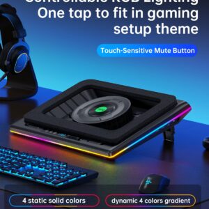 llano RGB Laptop Cooling Pad with Powerful Turbofan, Gaming Laptop Cooler with Infinitely Variable Speed,Touch Control,LCD Screen,Seal Foam for Rapid Cooling Laptop15-19in