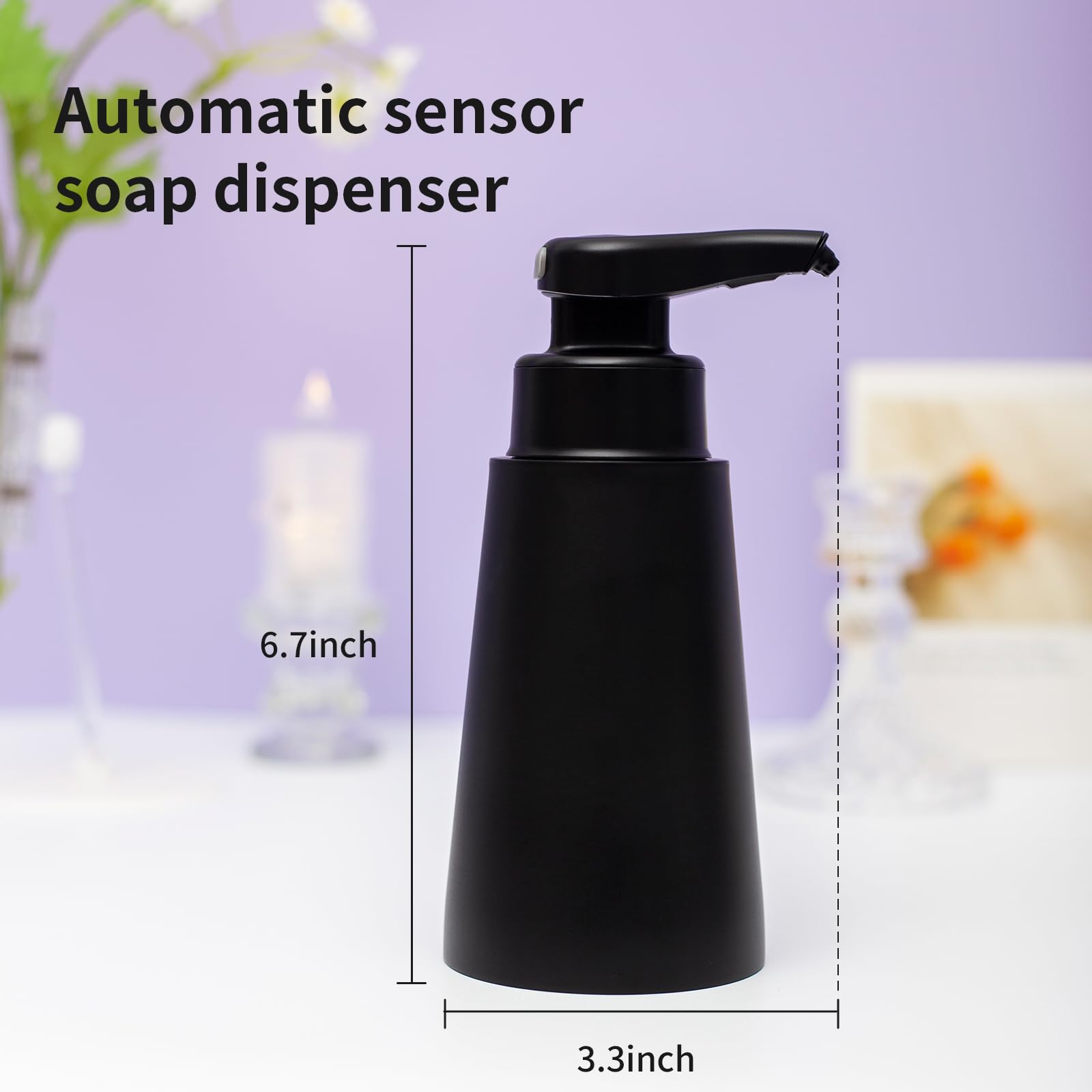 ZEBEYIMA Matte Black Stainless Steel Sensor soap Dispenser, Automatic Foam soap Dispenser, contactless Rechargeable soap Dispenser, Liquid soap Dispenser for Kitchen Bathroom (11oz/320ml)