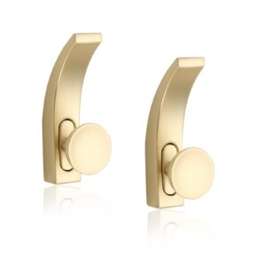 filta stylish bathroom towel hooks for wall mount,coat hooks brushed gold 2 pack robe & towel hooks for hanging towels,coats,sponges,clothes