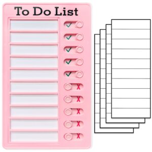 chore chart for kids,to do list, daily routine chart, and schedule board-checklist and portable memo for efficient task management and planning (pink)