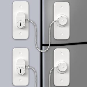 aosite mini fridge locks for kids no drill refrigerator locks for adults cupboard lock child safety locks for cabinets drawer locks freezer lock baby proofing (white, 2)