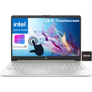 hp 15 15.6" touchscreen laptop computer, 12th gen intel hexa-core i3-1215u (beat i5-11300h), 32gb ddr4 ram, 1tb pcie ssd, 802.11ac wifi, bluetooth 5.0, natural silver, windows 11 home s, ssrotho