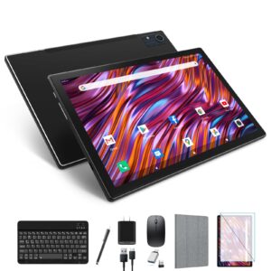 newest 2024 android 13 tablet, 128gb+16(8+8 expand)gb/512gb expandable, octa-core tablet with 5g wifi, 8000mah battery, 10.1 inch tablet with 21mp camera, tablet with keyboard, bluetooth, mouse, case.