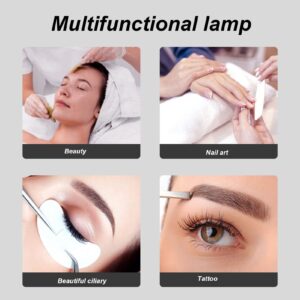 Half Moon Nail Desk Lamp, 3000K‑6000K LED Dimmable Half Moon Light with Touch Switch, Lighting for Beauty, 28 Inch Half Moon Desktop Lamp for Skincare Lashes Eyebrows Tattoo (US Plug)