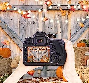 YYNXSY Fall Thanksgiving Backdrop Autumn Pumpkin Harvest Barn Background Hay Maple Leaves Baby Shower Banner Supplies Photo Booth Prop 7X5FT YY-2515