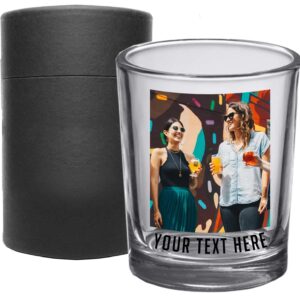 1pk Personalized Printed Photo 2.5oz Shot Glass - Mother's Day Gifts for Dads and Moms,custom image or pictures–anniversaries,party favors,bachelor or bachelorette party,21st birthday shot glass,Cute