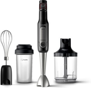 philips promix viva collection handblender, 300w blending power, speedtouch, promix technology, easy & intuitive, on-the-go tumbler, black, (hr2627/91)