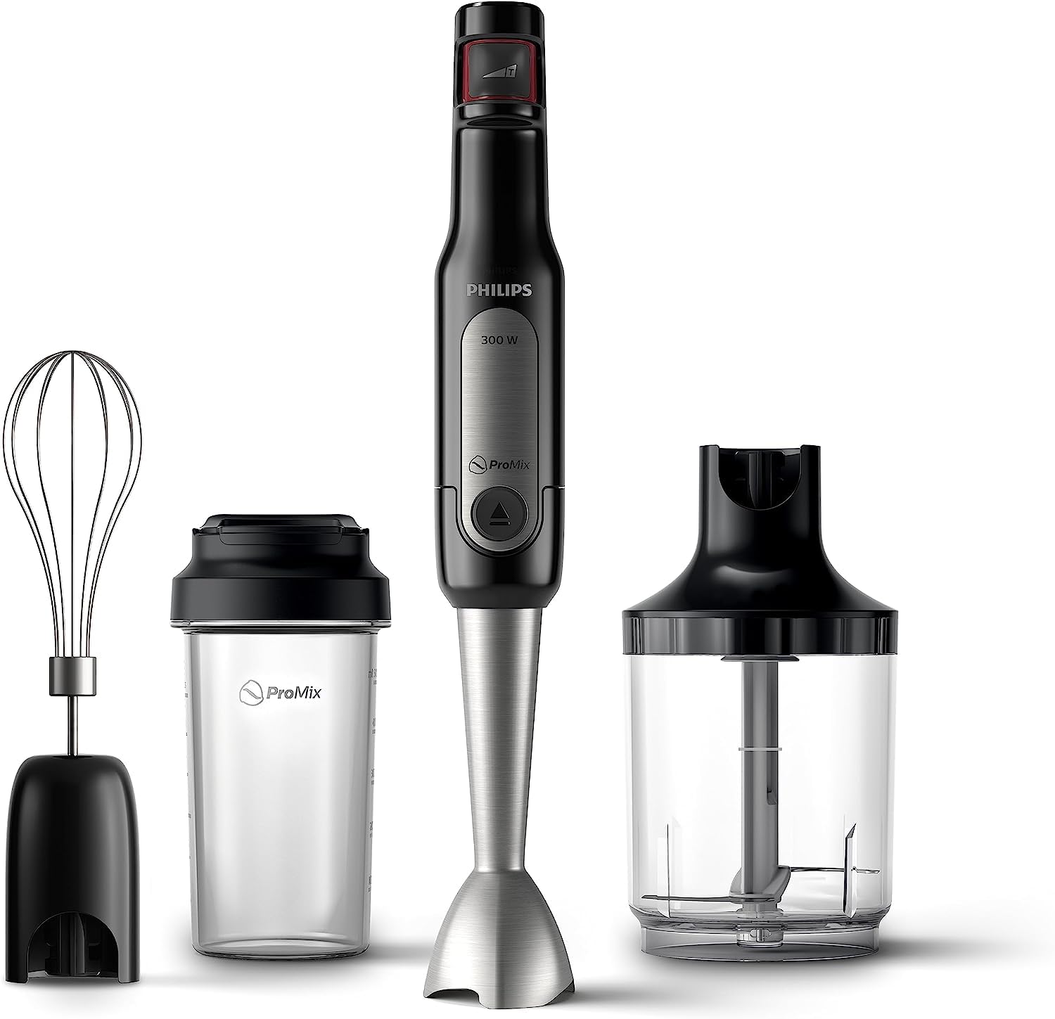 Philips ProMix Viva Collection Handblender, 300W Blending Power, SpeedTouch, ProMix Technology, Easy & Intuitive, On-the-Go Tumbler, Black, (HR2627/91)