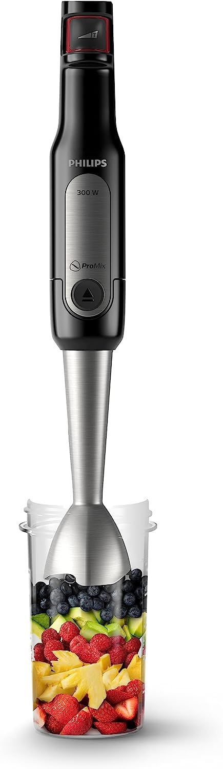 Philips ProMix Viva Collection Handblender, 300W Blending Power, SpeedTouch, ProMix Technology, Easy & Intuitive, On-the-Go Tumbler, Black, (HR2627/91)