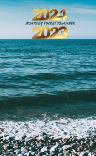 2024-2023 Monthly Pocket Planner: Beautiful sea view/Small 2 Year Calendar Schedule Organizer Start January 2023 to December 2024 with ... Notes, Important Dates, and Passwords