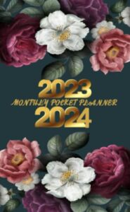 2023-2024 monthly pocket planner: small 2 year calendar schedule organizer start january 2023 to december 2024 with holidays|includes place for contacts, notes, important dates, and passwords