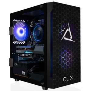 clx set gaming desktop - intel core i7 12700f 2.1ghz 12-core processor, 16gb ddr4 memory, geforce rtx 4060 ti 8gb gddr6 graphics, 1tb ssd, 2tb hdd, wifi, windows 11 home 64-bit