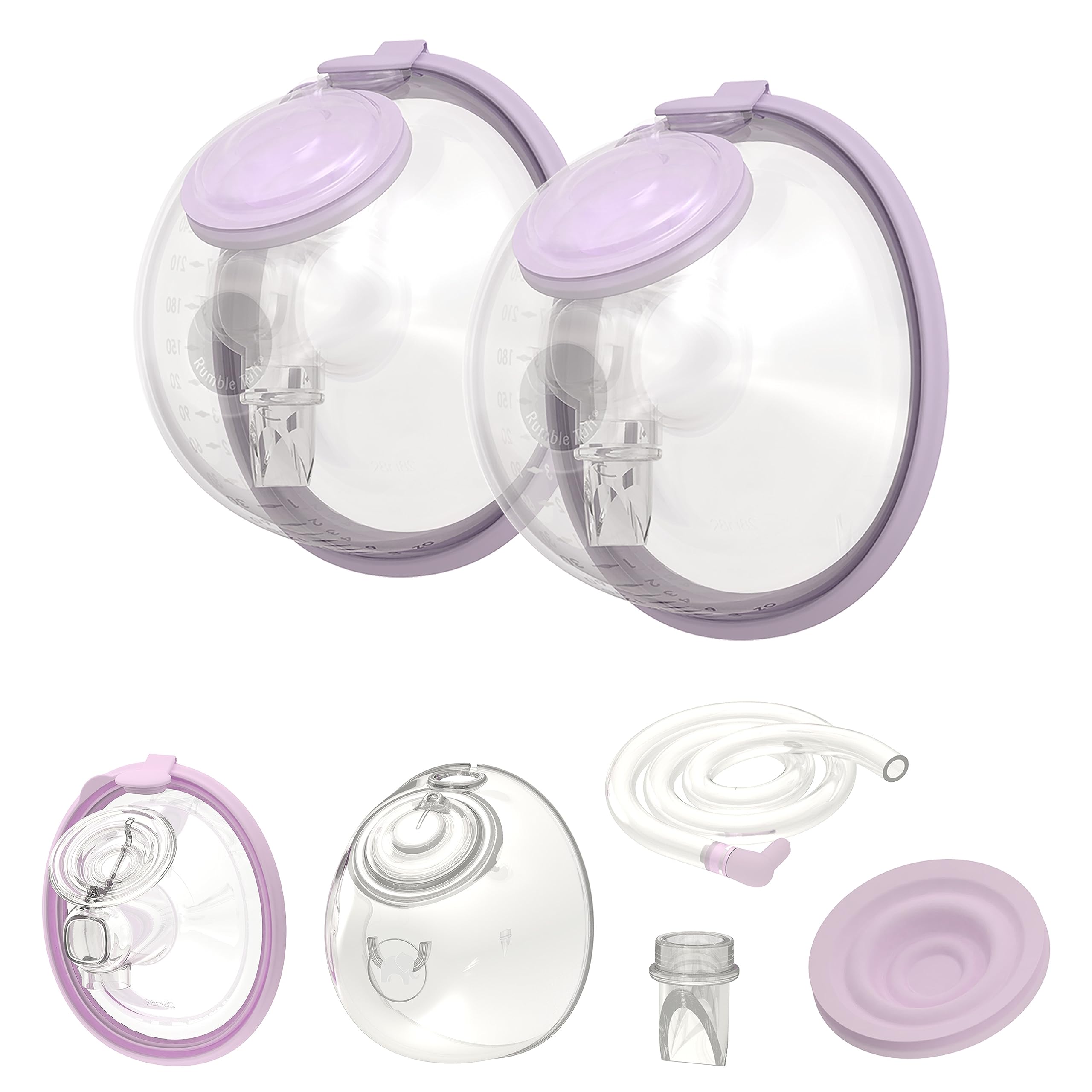 Rumble Tuff Go Cups – Hands-Free Collection Cups – Discreet, Powerful Breast Pumping – Comfortable On-The-Go with 8 oz. Storage Capacity – 4 Easy to Clean Parts – Free Pumping Consults with an IBCLC