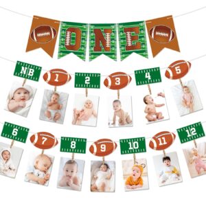 footbal birhtday decorations 1st birthday photo banner 1st year down football banner first birthday monthly photo banner football theme birthday party supplies