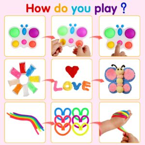 100 pcs Fidget Toys Pack, Party Favors For Kids 8-12 Mini Autism Sensory Toy Goodie Bag Pinata Stuffers Treasure Box School Prizes Birthday Party Supplies Halloween Treat Xmas Gifts For Boys Girls 4-8