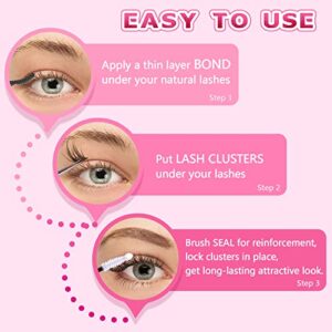 Lash Bond and Seal Lash Clusters Glue Long Lasting 2 in 1 Lash Glue for DIY Lash Extensions at Home Strong Hold Cluster Eyelash Adhesive Waterproof (5ml+5ml) by Newcally