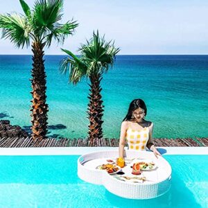 enpap heart floating plate, deluxe floating tray for pool, stylish breakfast tray on the water, luxury floating bar drink holder for pool parties