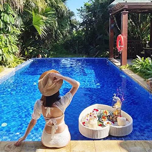 ENPAP Heart Floating Plate, Deluxe Floating Tray for Pool, Stylish Breakfast Tray on The Water, Luxury Floating Bar Drink Holder for Pool Parties