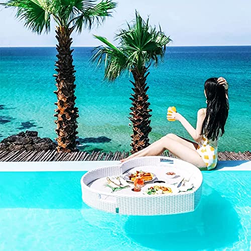 ENPAP Heart Floating Plate, Deluxe Floating Tray for Pool, Stylish Breakfast Tray on The Water, Luxury Floating Bar Drink Holder for Pool Parties