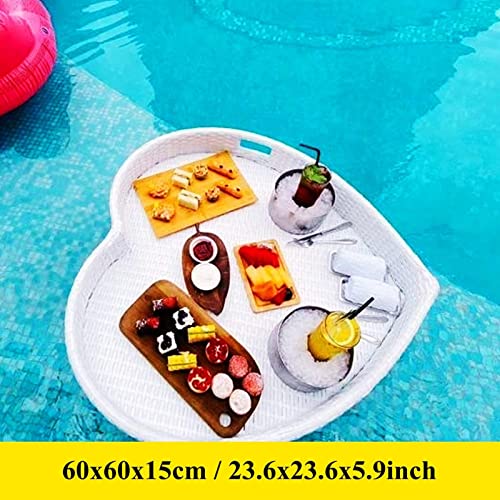 ENPAP Heart Floating Plate, Deluxe Floating Tray for Pool, Stylish Breakfast Tray on The Water, Luxury Floating Bar Drink Holder for Pool Parties