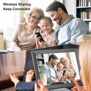 Large Digital Photo Frame WiFi Digital Picture Frame - 15-inch 32GB Smart Cloud Electronic Picture Frame Touch Screen Wall Mountable, Share Photo Video via App Email Instantly, Gifts for Father’s Day