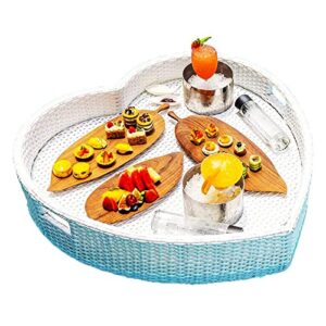 Heart Floating Plate, Deluxe Floating Tray for Pool, Stylish Breakfast Tray on The Water, Luxury Floating Bar Drink Holder for Pool Parties