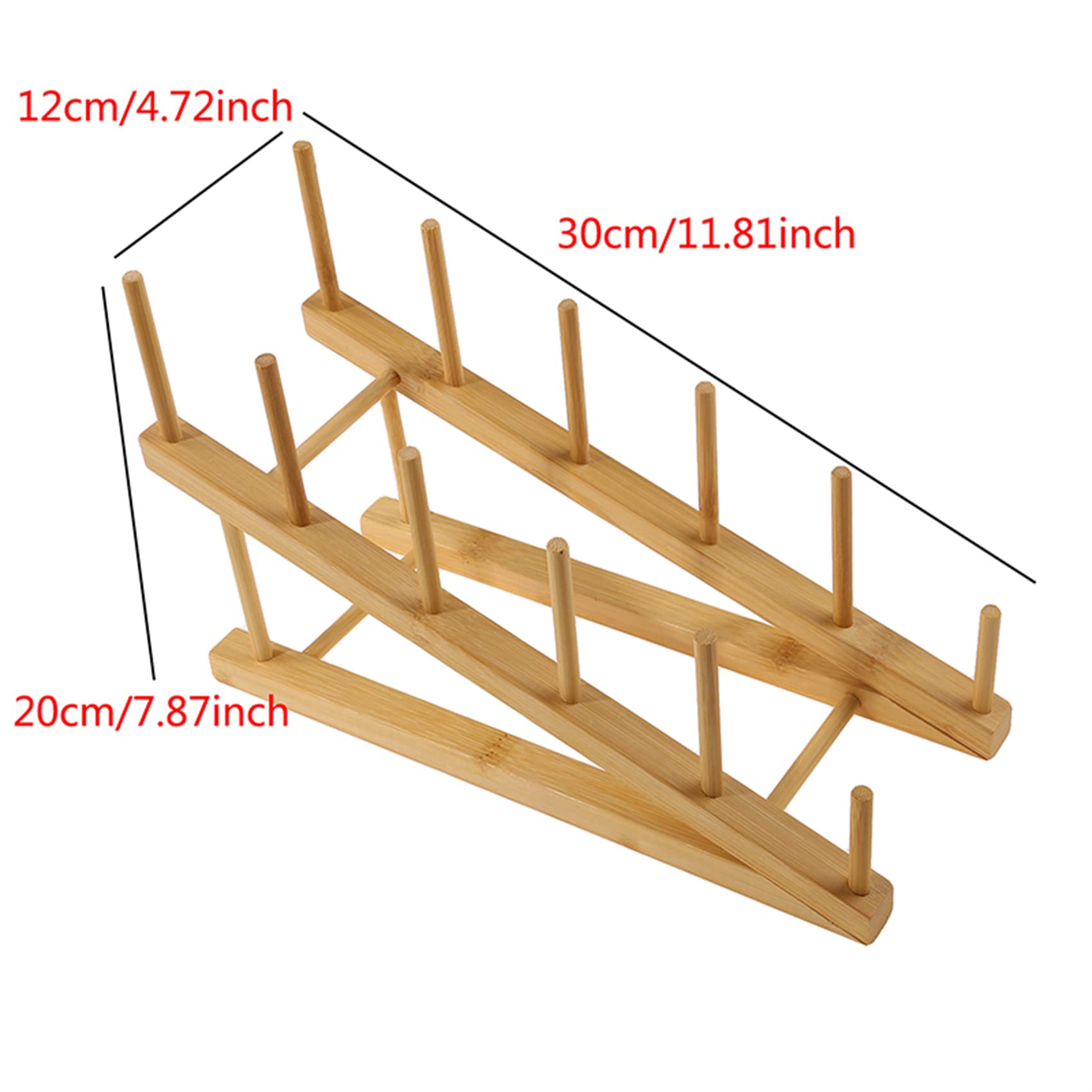 Hsakess Wooden Dish Rack Minimalist Creative Drainage Plate Stand Holder Kitchen Cabinet Organizer for Pot Lid Tableware