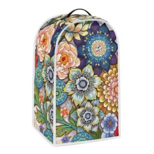 huisefor blender covers kitchen appliance dustproof cover with handle, washable kitchen universal food processor juicer coffee maker cover, vintage mandala flower