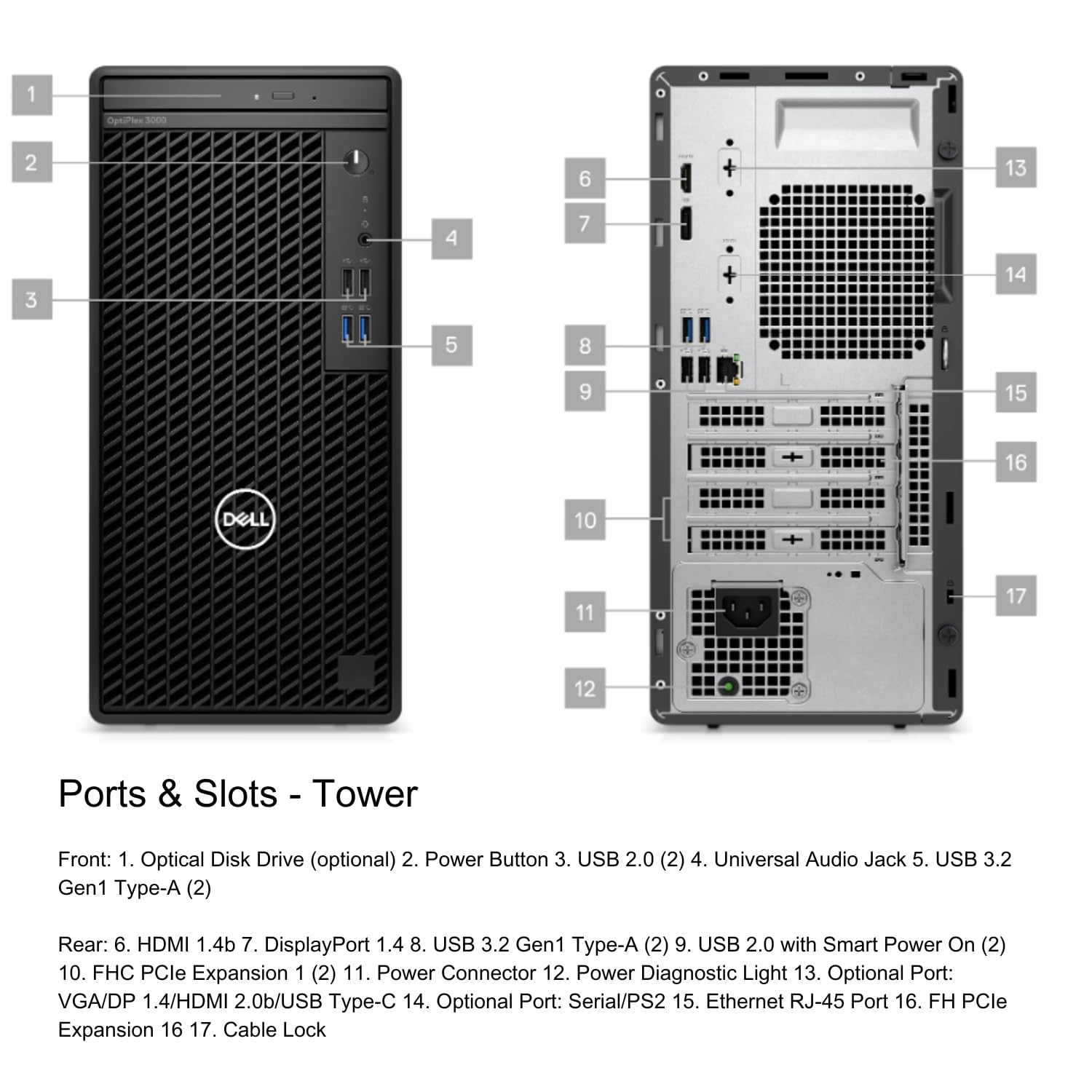 Dell OptiPlex 3000 Tower Business Desktop, 12th Gen Intel Core i3-12100 (Beats i5-10500), 16GB RAM, 1TB SSD, Wi-Fi, HDMI, RJ-45, DVD-RW, Windows 11 Pro, Black, Wired Keyboard & Mouse