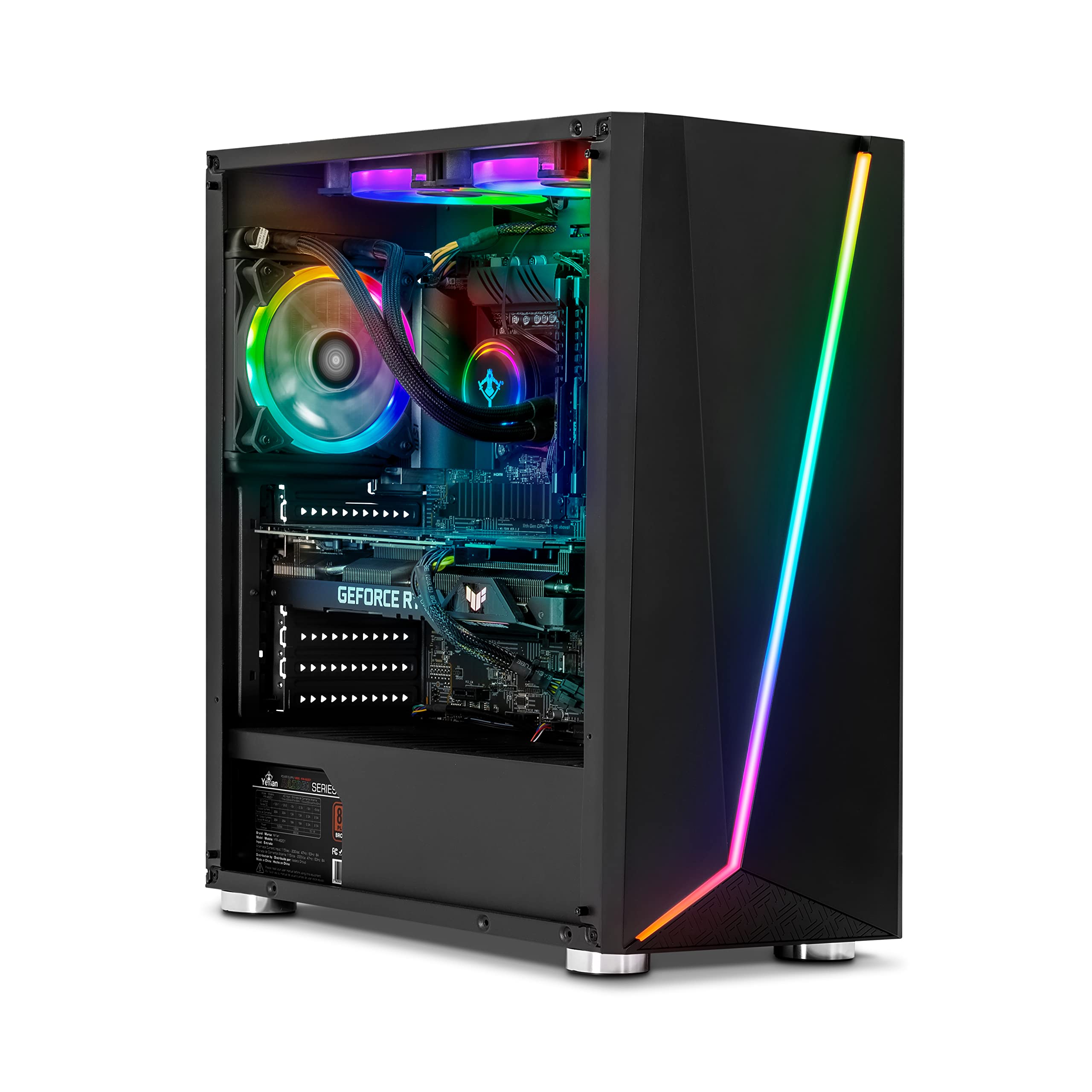 YEYIAN Kunai Desktop PC Gaming, Intel Core i7 12700F 4.9GHz, Nvidia RTX 4060 Ti, 1TB NVMe SSD, 16GB DDR5 4800MHz, ARGB Fans, Windows 11 Home Wi-Fi