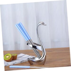 BESPORTBLE Food Fork Spoon Holder 2pcs Swan and Fork Storage Kitchen Supplies Zinc Alloy Non-slip Trailer Jack Drill Adapter