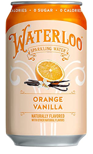 Waterloo Sparkling Water, Orange Vanilla Naturally Flavored, 12 Fl Oz (Pack of 24) | Zero Calories | Zero Sugar or Artificial Sweeteners | Zero Sodium