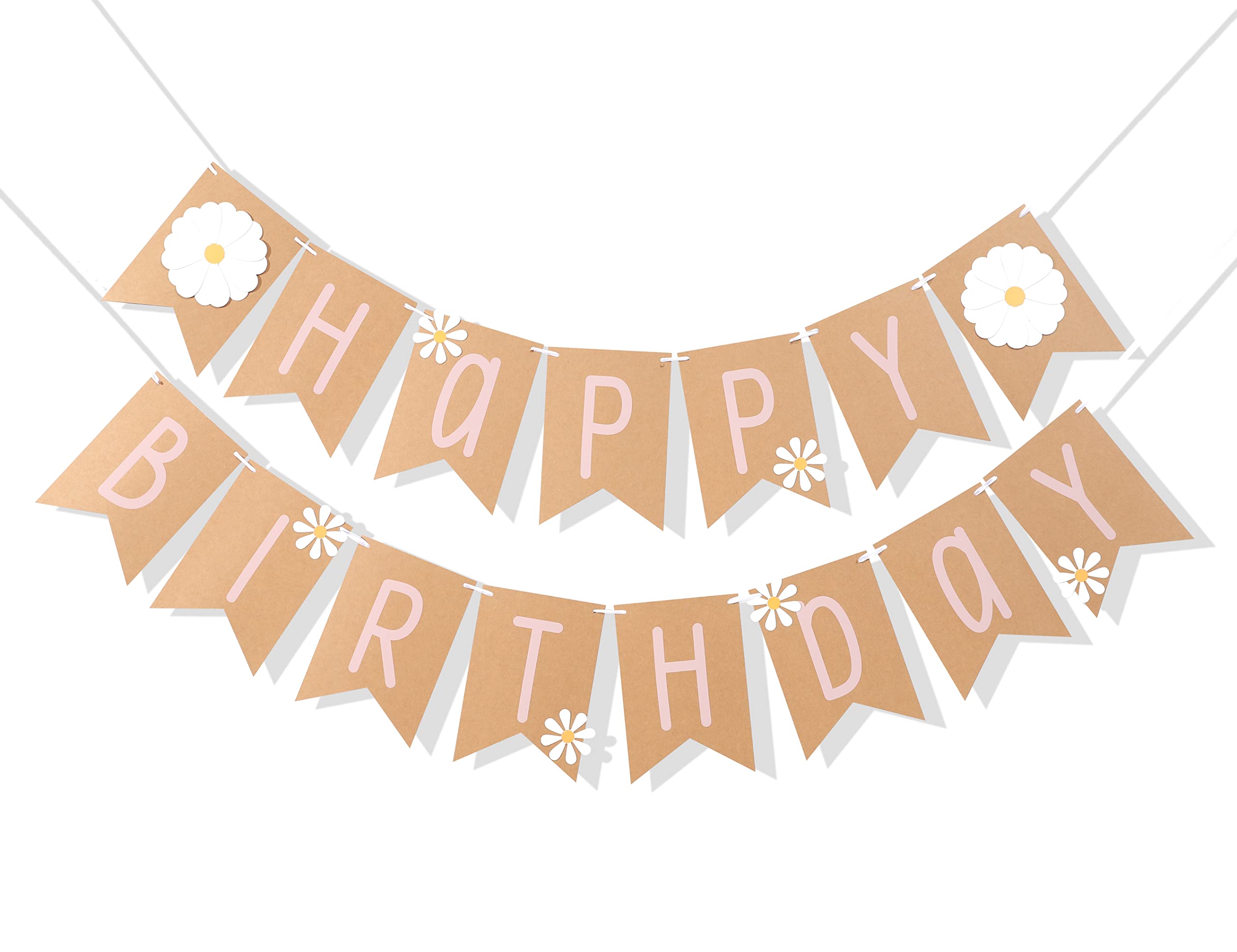 Daisy Happy Birthday Banner - Daisy Theme Birthday,Wildflower Birthday Banner, Groovy Birthday Theme for 1st Birthday, Daisy Themed Birthday Party Decoration Banne，Girl 1st Birthday Decoration