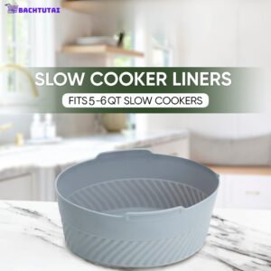 Silicone Slow Cooker Liners For 5QT - 6QT - 7QT(small) Oval Crock Pot, Fits When The Lid Is Closed, Silicone Reusable Crock Pot, BPA Free Food Safe & Dishwasher Safe, Being Scratched.