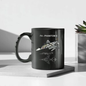 Gift for F4 Phantom II Jet Veteran Lover Pilot Air Force Military 11oz 15oz Black Coffee Mug