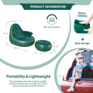 Inflatable Couch,Blow Up Chair,Portable Lounger Chair,Inflatable Chair with Armrest ＆Cup Holder,Inflatable Furniture for Camping,Fishing,Party,Beach,Sunbathing,Hiking