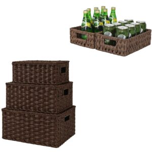 granny says bundle of 3-pack wicker baskets & 2-pack wicker shelf baskets