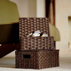 GRANNY SAYS Bundle of 3-Pack Wicker Baskets & 2-Pack Wicker Shelf Baskets